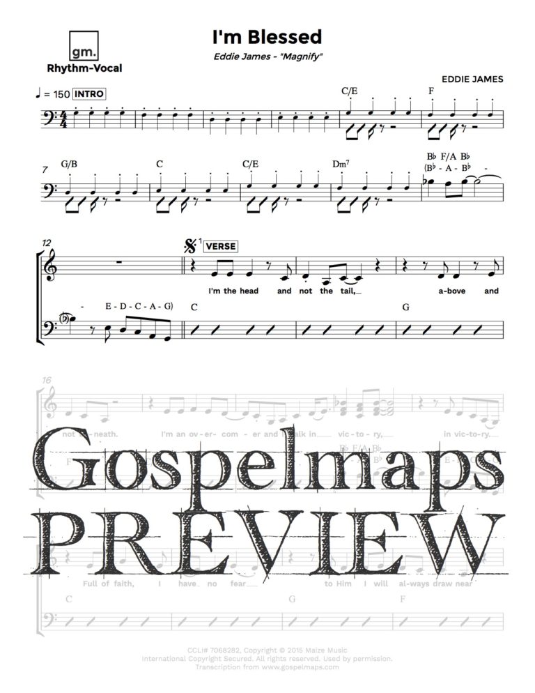 Gospelmaps | I'm Blessed - Eddie James, Magnify | Rhythm, Vocal, and ...